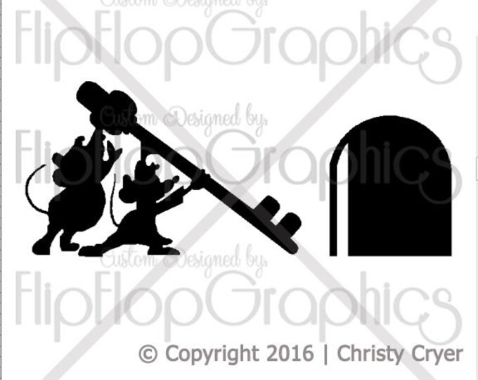 Cinderella Jacques and Gus Mice, Keyhole, Disney, Vinyl Wall Art - Etsy