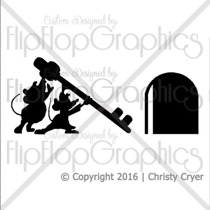 Cinderella Jacques and Gus Mice Keyhole Disney Vinyl Wall - Etsy