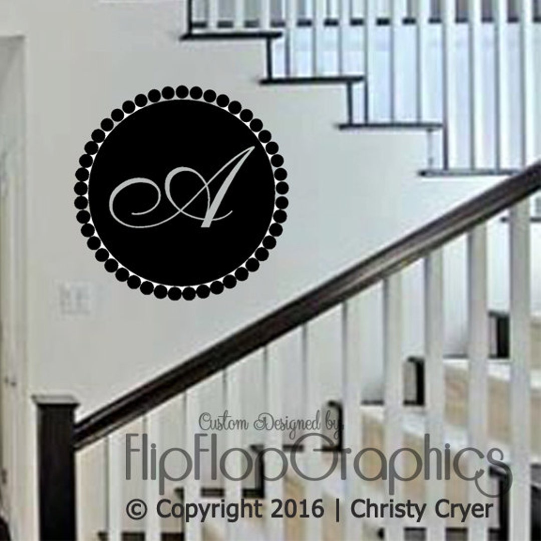 Large Circle Monogram • Vinyl Graphic Wall Decal - Etsy