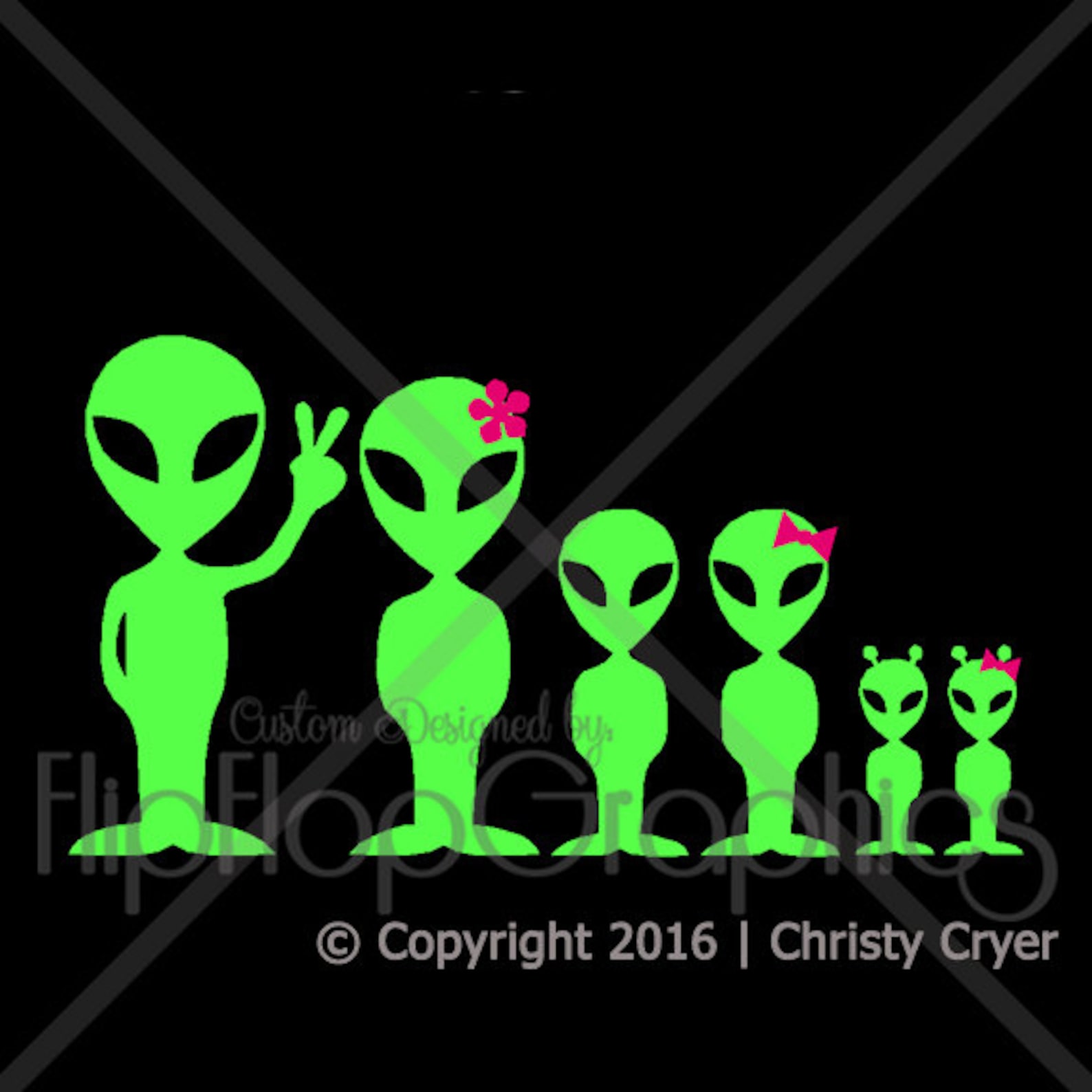Alien Family Sticker Vinyl Graphic - Etsy