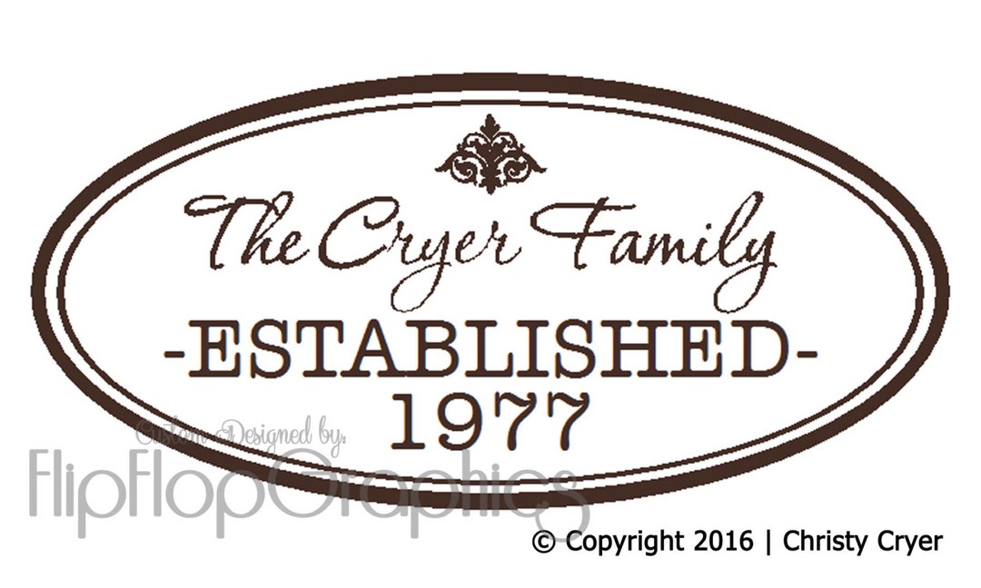 Large Oval Monogram established Vinyl Graphic Wall Decal - Etsy