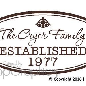 Large Oval Monogram established Vinyl Graphic Wall Decal - Etsy