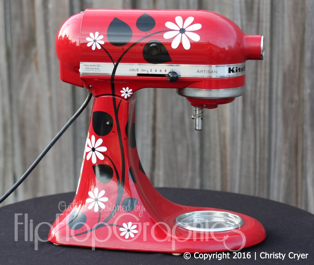 Fancy Daisy and Leaves • Vinyl Graphics Decal Kit for Kitchen Mixer - Etsy