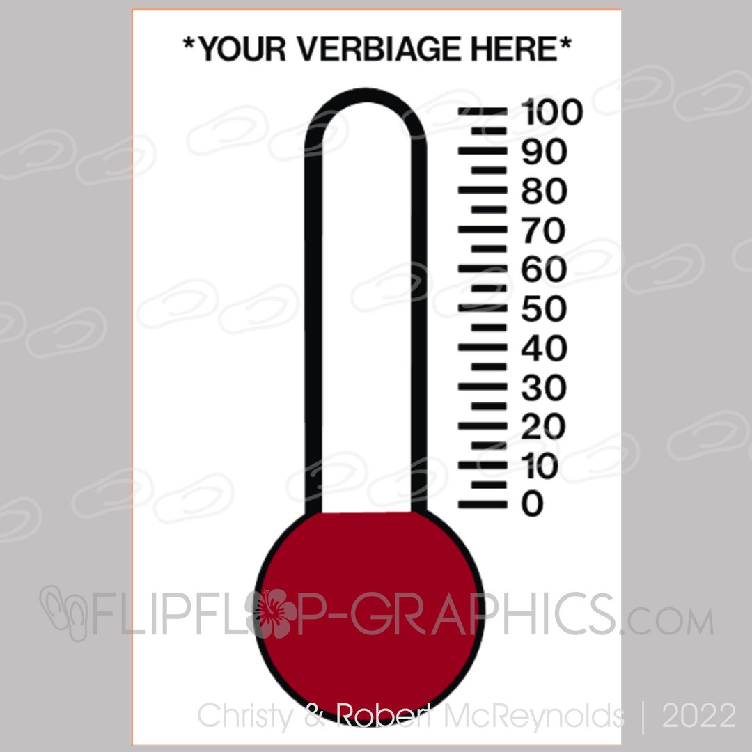 Temperature Gauge Goal Tracker for Fundraising - Vinyl Graphic - Etsy