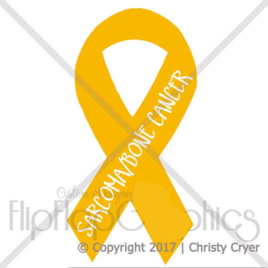 Yellow Awareness Ribbon, Sarcoma Bone Cancer, Vinyl Graphic Sticker - Etsy