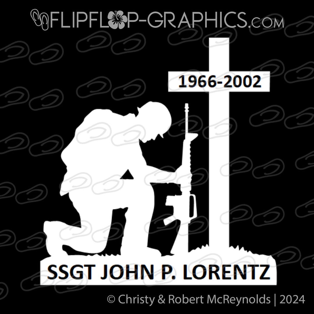 In Memory Of, Soldier and Cross, Vehicle Window Sticker - Etsy