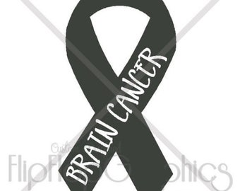 Brain Cancer Awareness Ribbon Vinyl Wall Decal or Car Sticker - Etsy