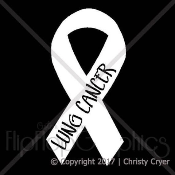 White/pearl Awareness Ribbon Lung Cancer Vinyl Graphic | Etsy