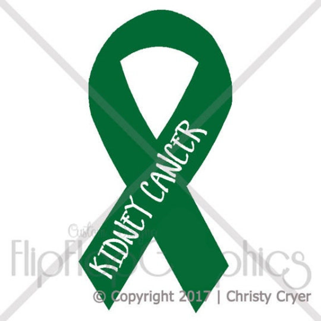 Green Awareness Ribbon, Kidney Cancer, Vinyl Graphic Sticker - Etsy