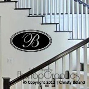 Large Oval Monogram Vinyl Wall Art - Etsy