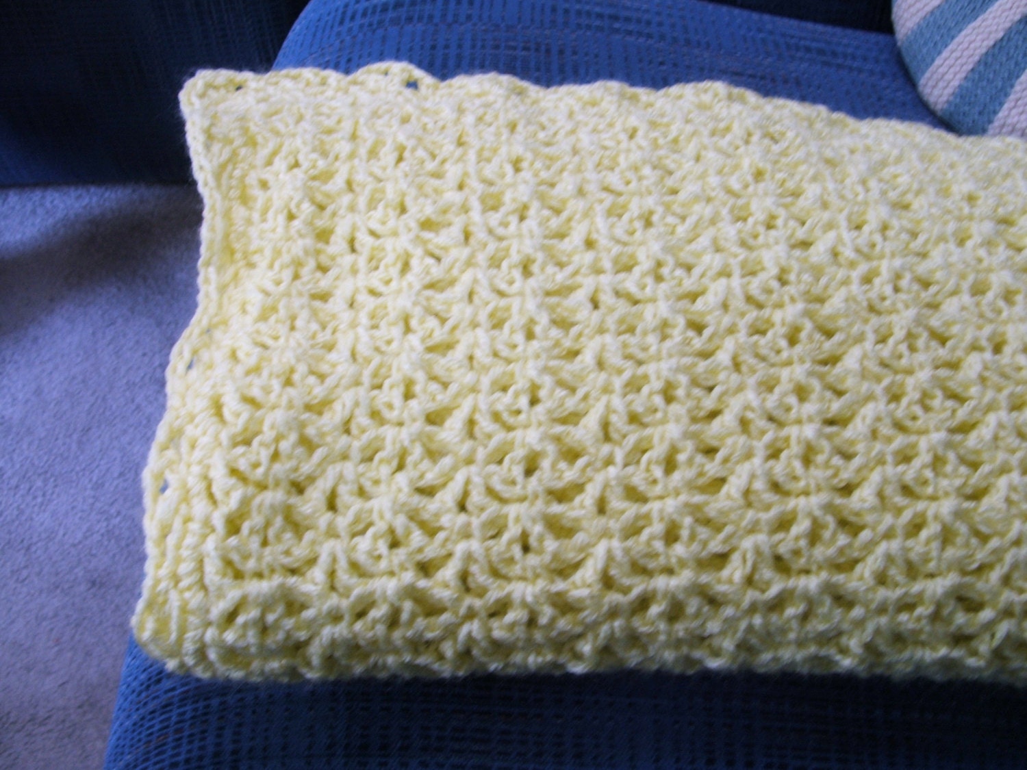 Baby Afghan in Soft Yellow Yarn - Etsy