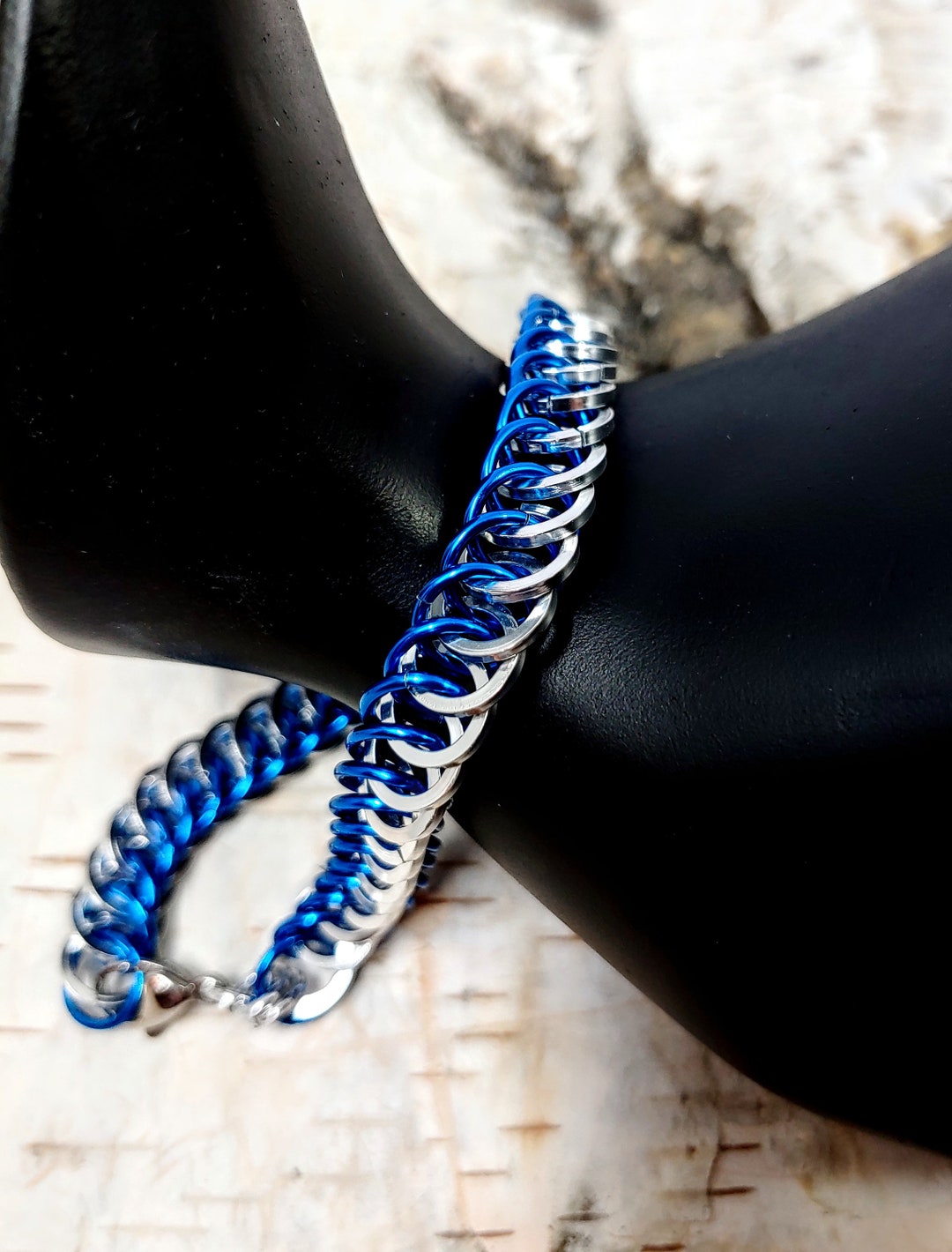 Flat Silver Slinky Chainmaille Bracelet: Multiple Color Options - Etsy