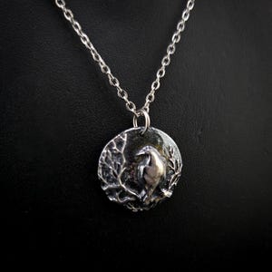 White Raven Necklace, Raven Pendant, Silver Bird Medallion - Etsy