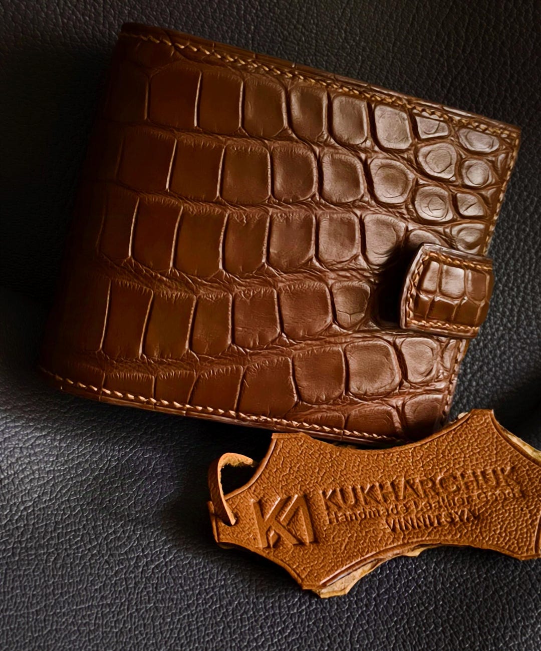 Luxury Genuine Alligator Wallet. Brown Genuine Alligator Wallet for Men ...