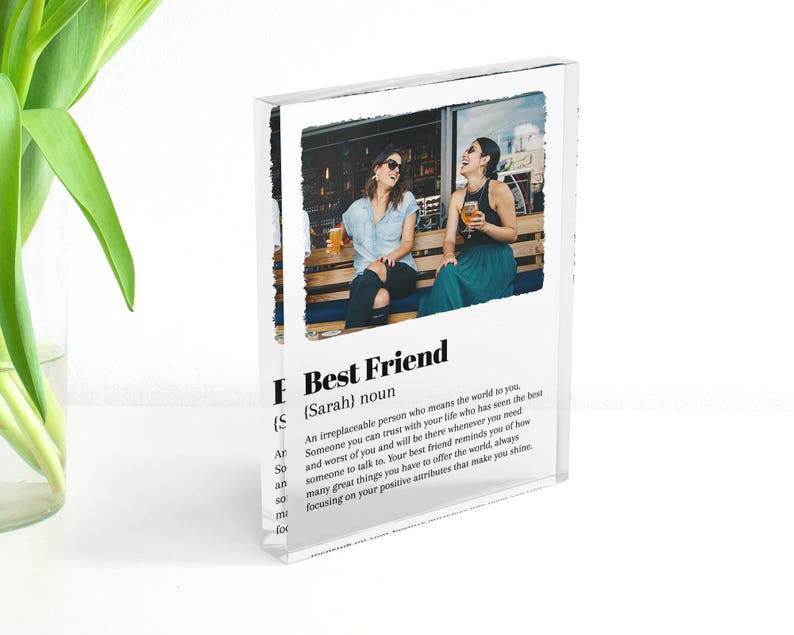 Personalized Best Friend Photo Block | Custom Acrylic Definition Plaque ...