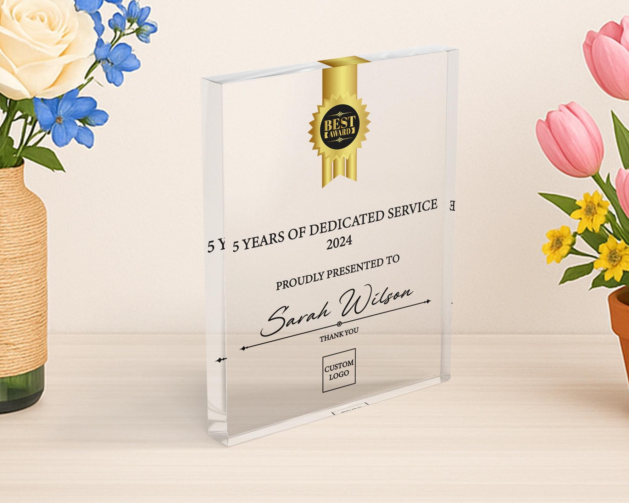 Personalized Acrylic Award Plaque: Custom Corporate Employee ...