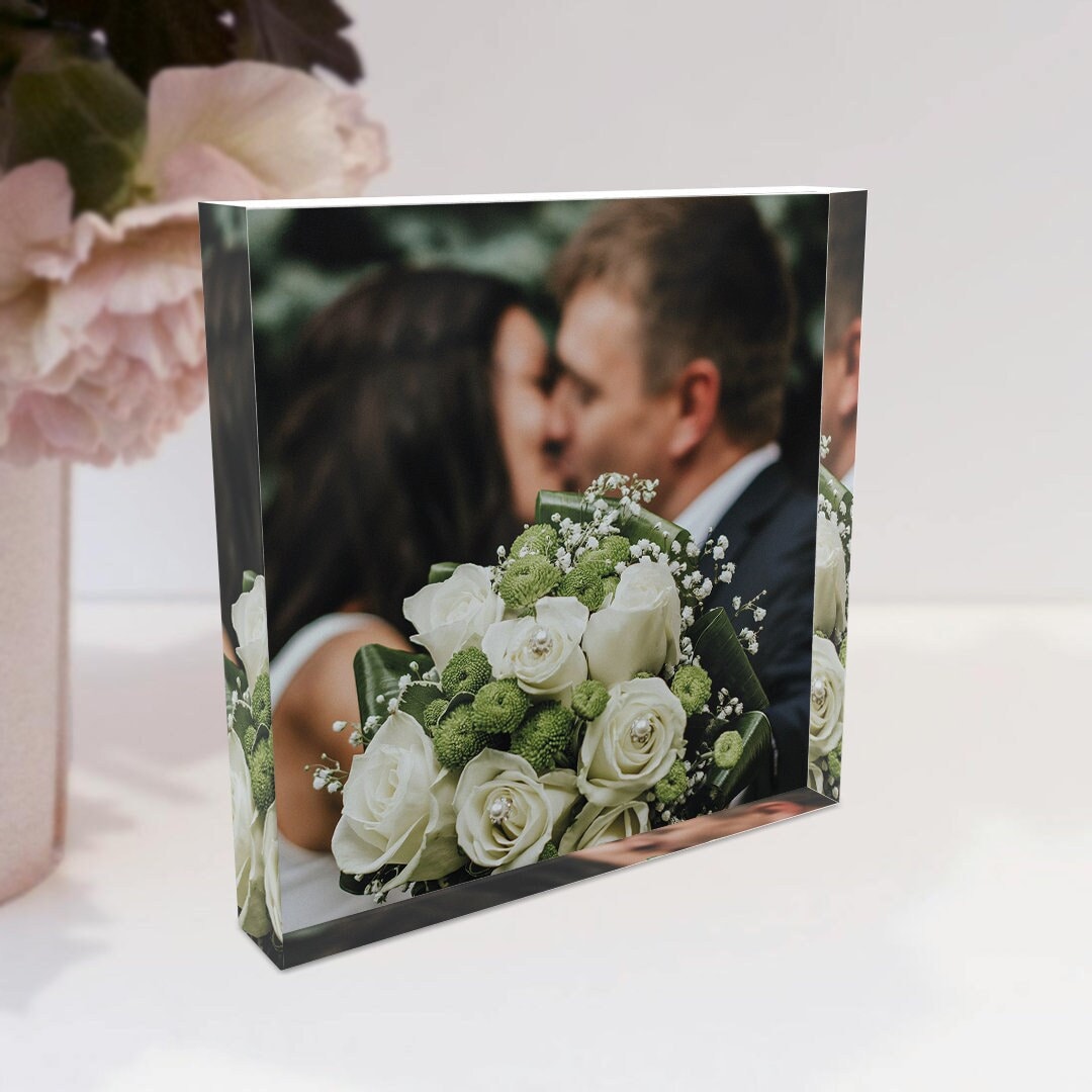 Acrylic Glass Photo Frame Block, Custom Acrylic Block Photo, Crystal ...