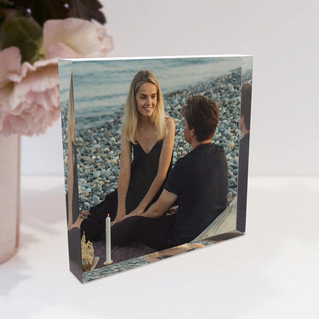 Acrylic Glass Photo Frame Block, Custom Acrylic Block Photo, Crystal ...