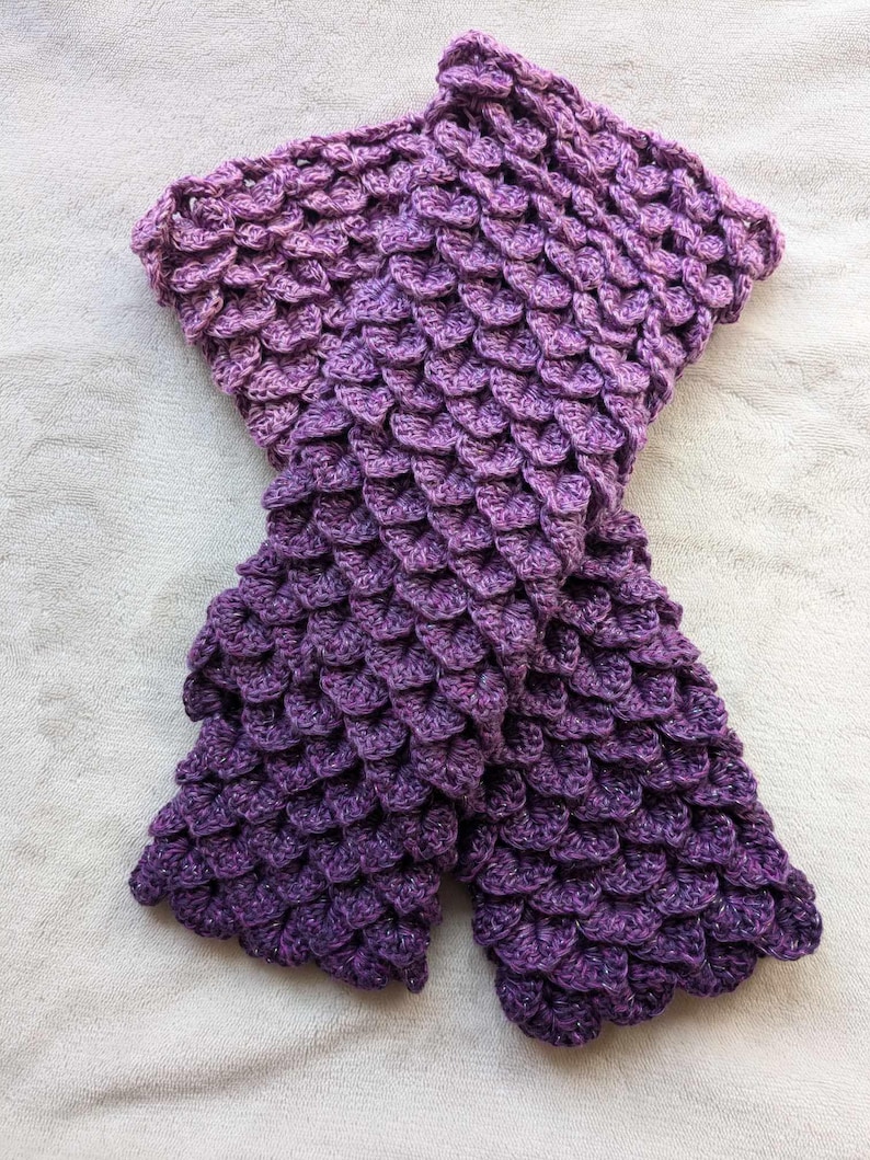 Elbow Length Dragon Scale Gloves, Crochet Pattern - Etsy