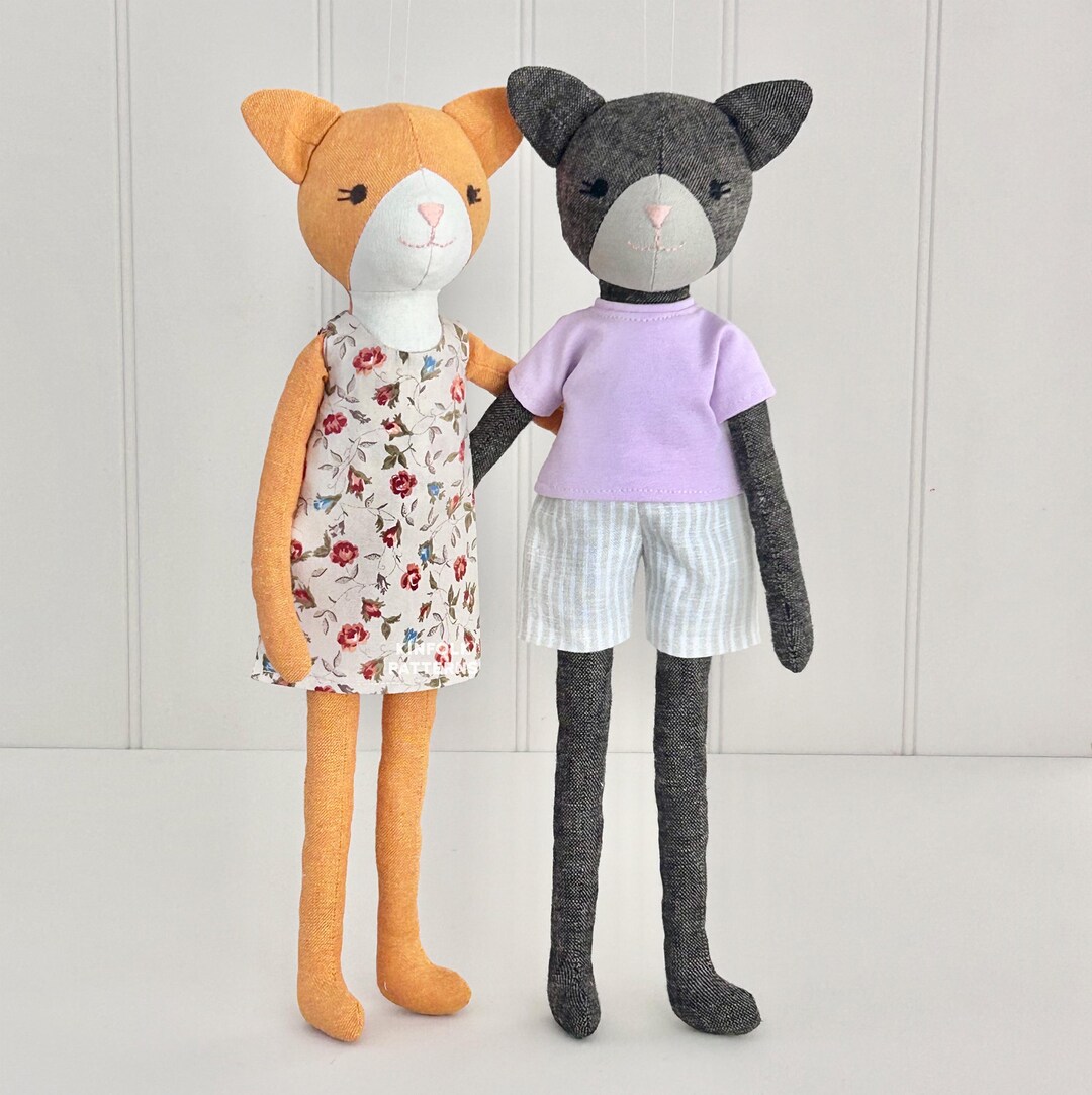 Kitty DIY Sewing Pattern and Instructions, Montessori Cat Toy Craft Sew ...
