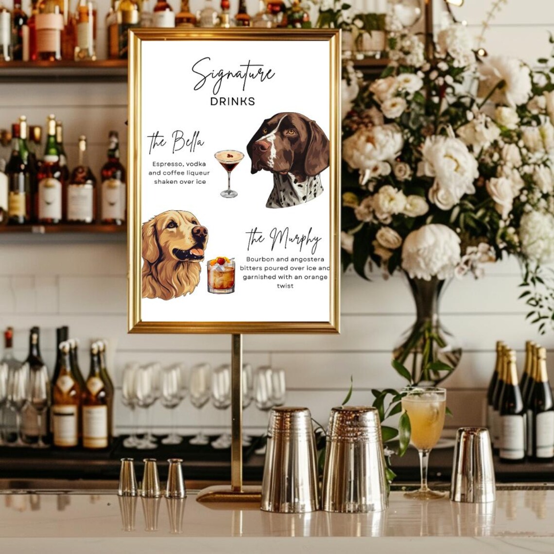 Personalized Pet Signature Drinks Sign: Custom Wedding Bar Menu ...