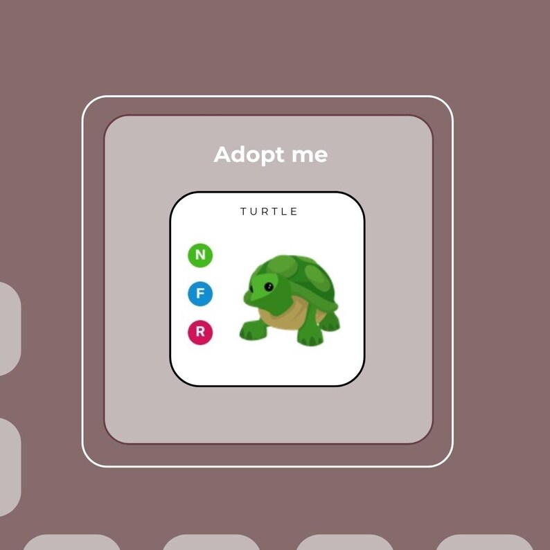 Adopt Me NFR Turtle - Etsy