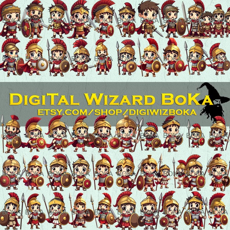 175 Chibi Roman Soldiers Clipart – Adorable Roman Warriors PNG, Perfect ...