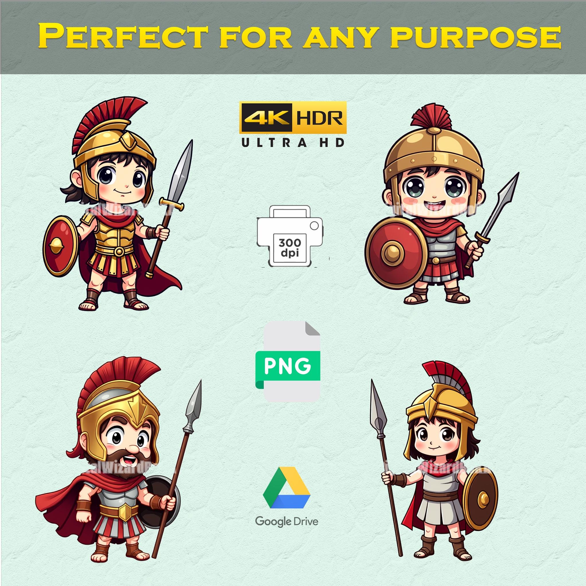 175 Chibi Roman Soldiers Clipart – Adorable Roman Warriors PNG, Perfect ...