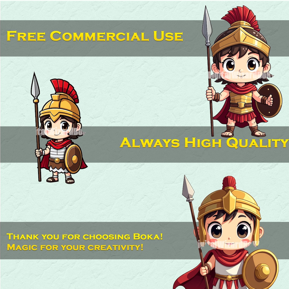 175 Chibi Roman Soldiers Clipart – Adorable Roman Warriors PNG, Perfect ...