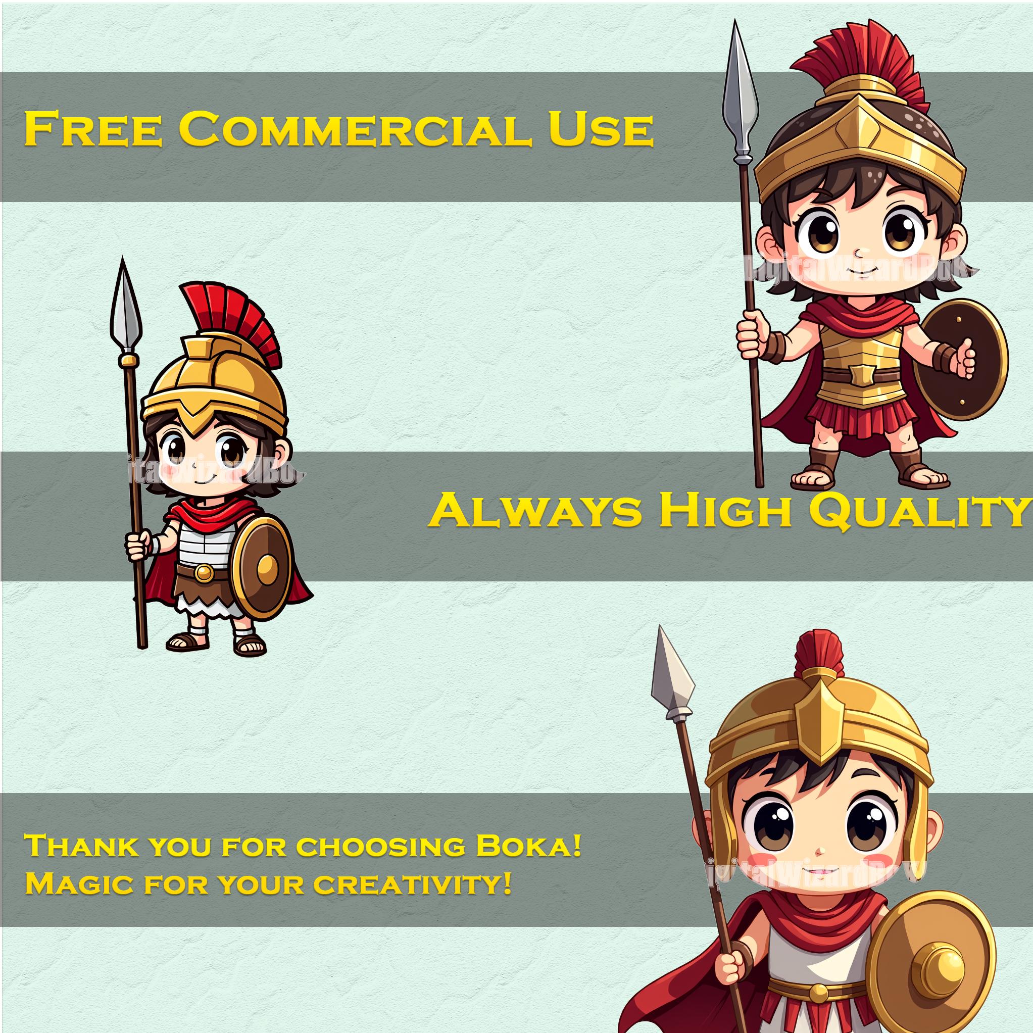 175 Chibi Roman Soldiers Clipart – Adorable Roman Warriors PNG, Perfect ...