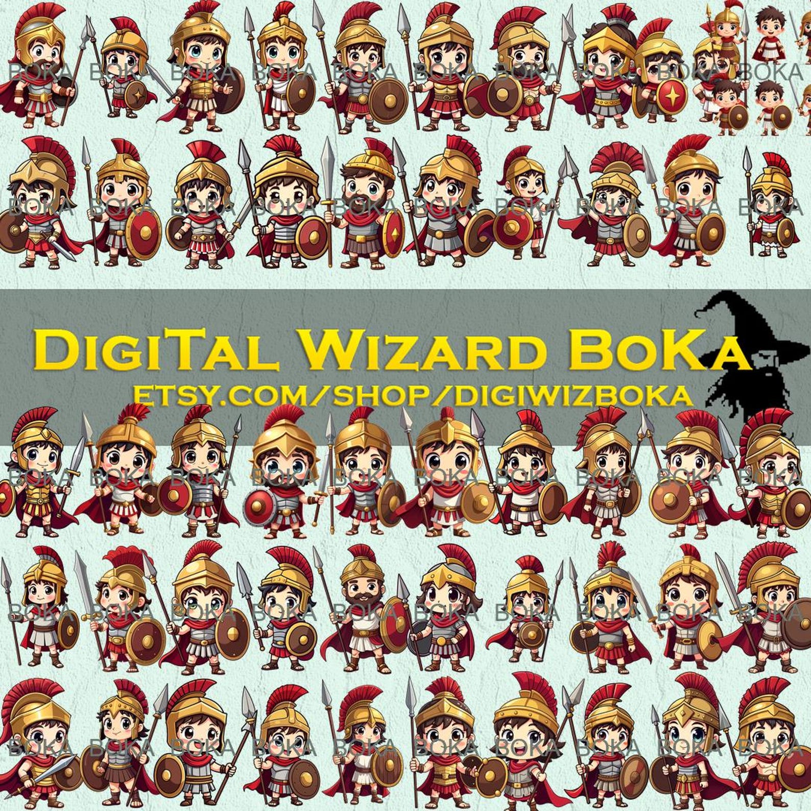 175 Chibi Roman Soldiers Clipart – Adorable Roman Warriors PNG, Perfect ...