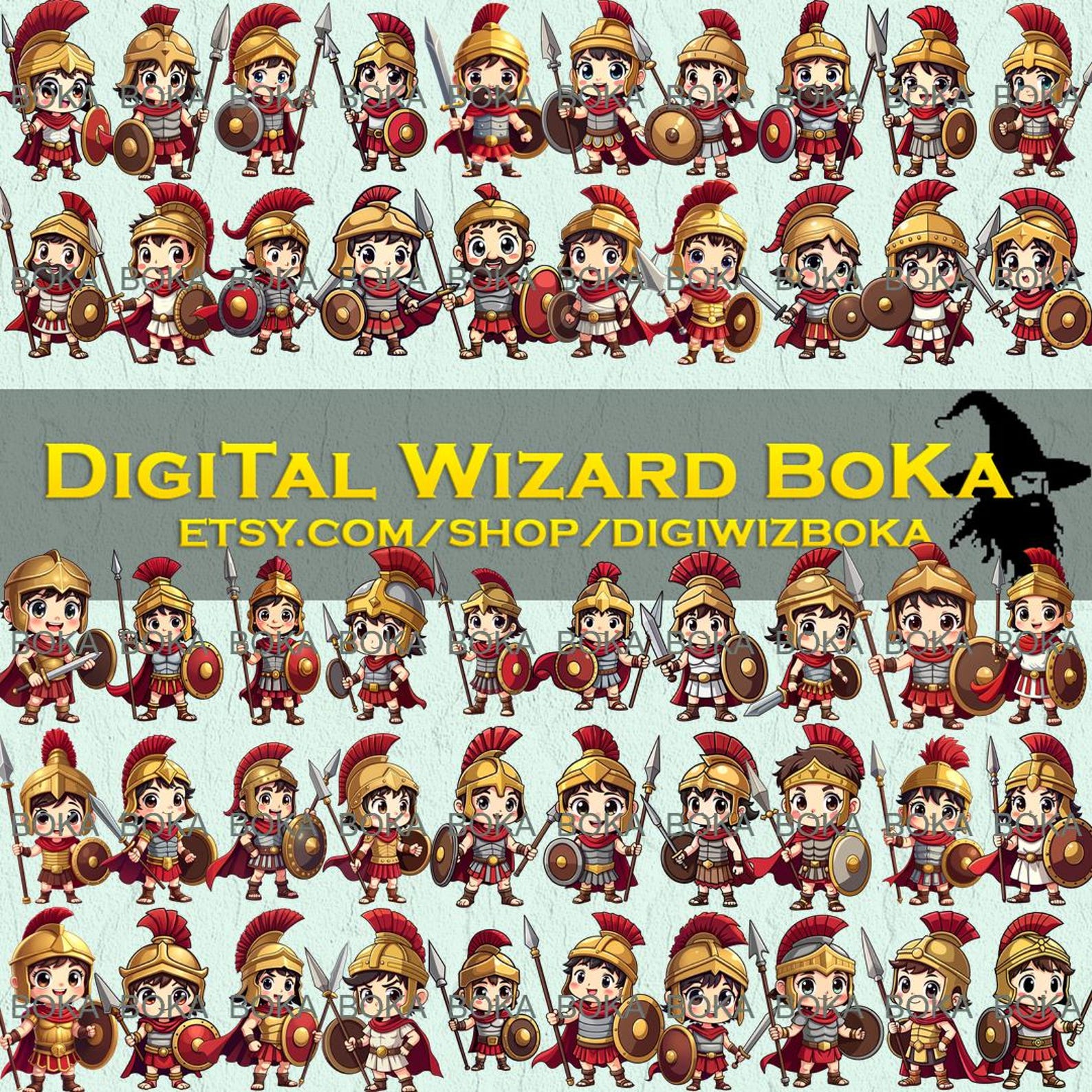 175 Chibi Roman Soldiers Clipart – Adorable Roman Warriors PNG, Perfect ...