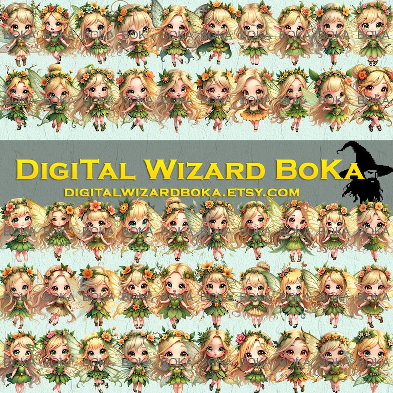 100 Cute Fairy Chibi Clipart Graphics, Transparent Background PNG ...