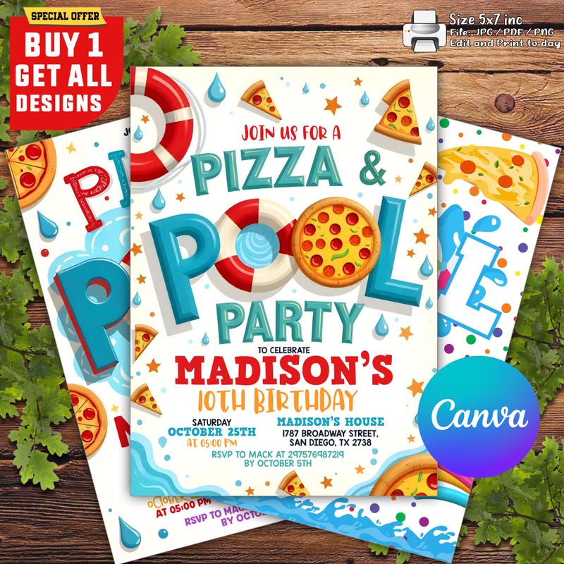 Pool Party Invite - Etsy