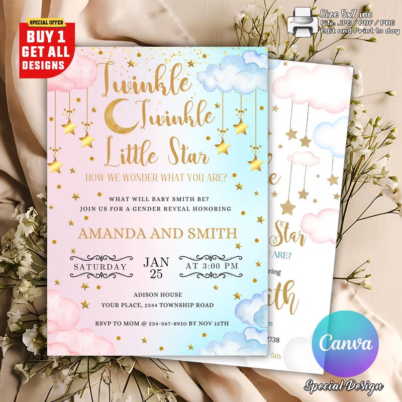 Twinkle Birthday Invites - Etsy