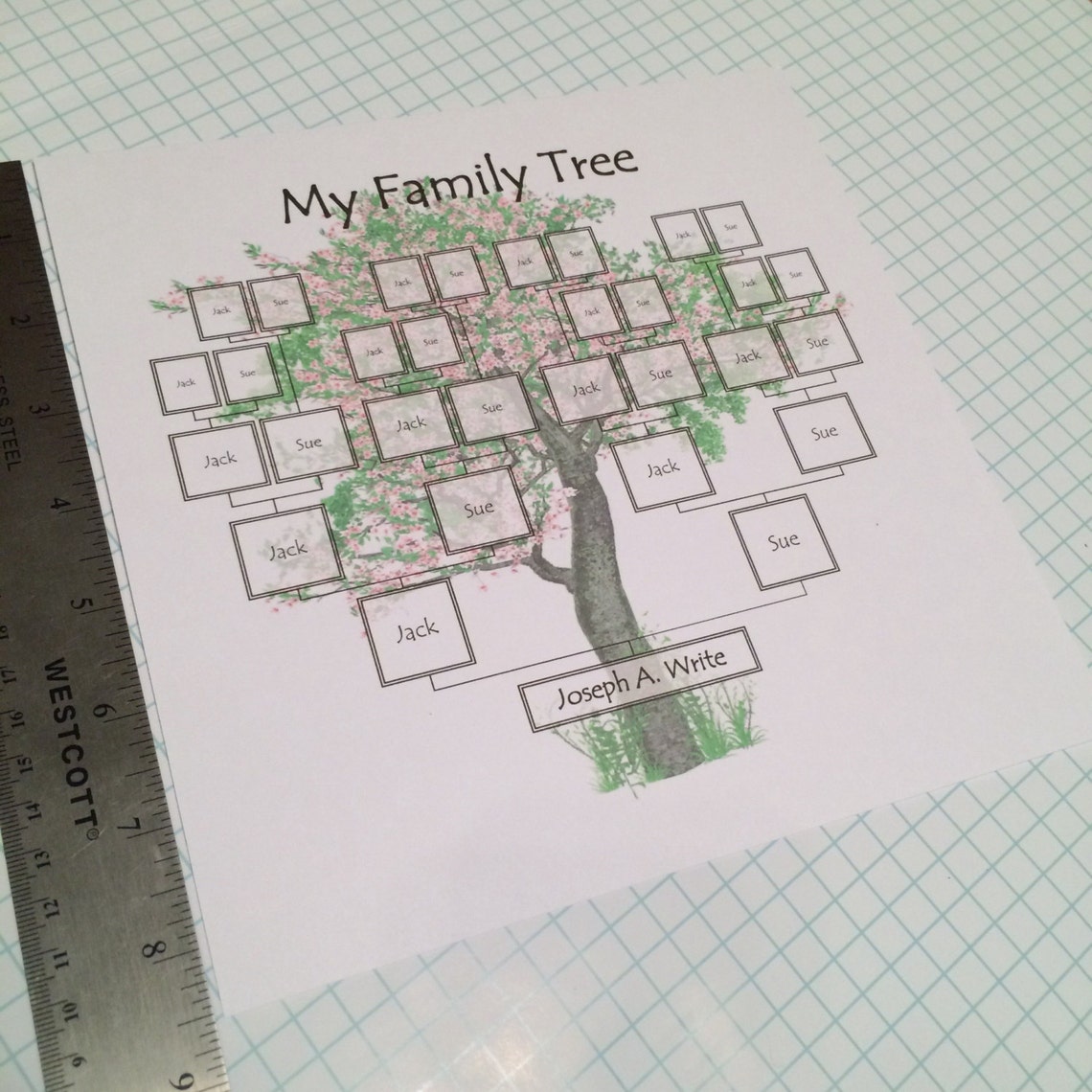 Family Tree- Digital Download Template- Great in Scrapbooking or School ...
