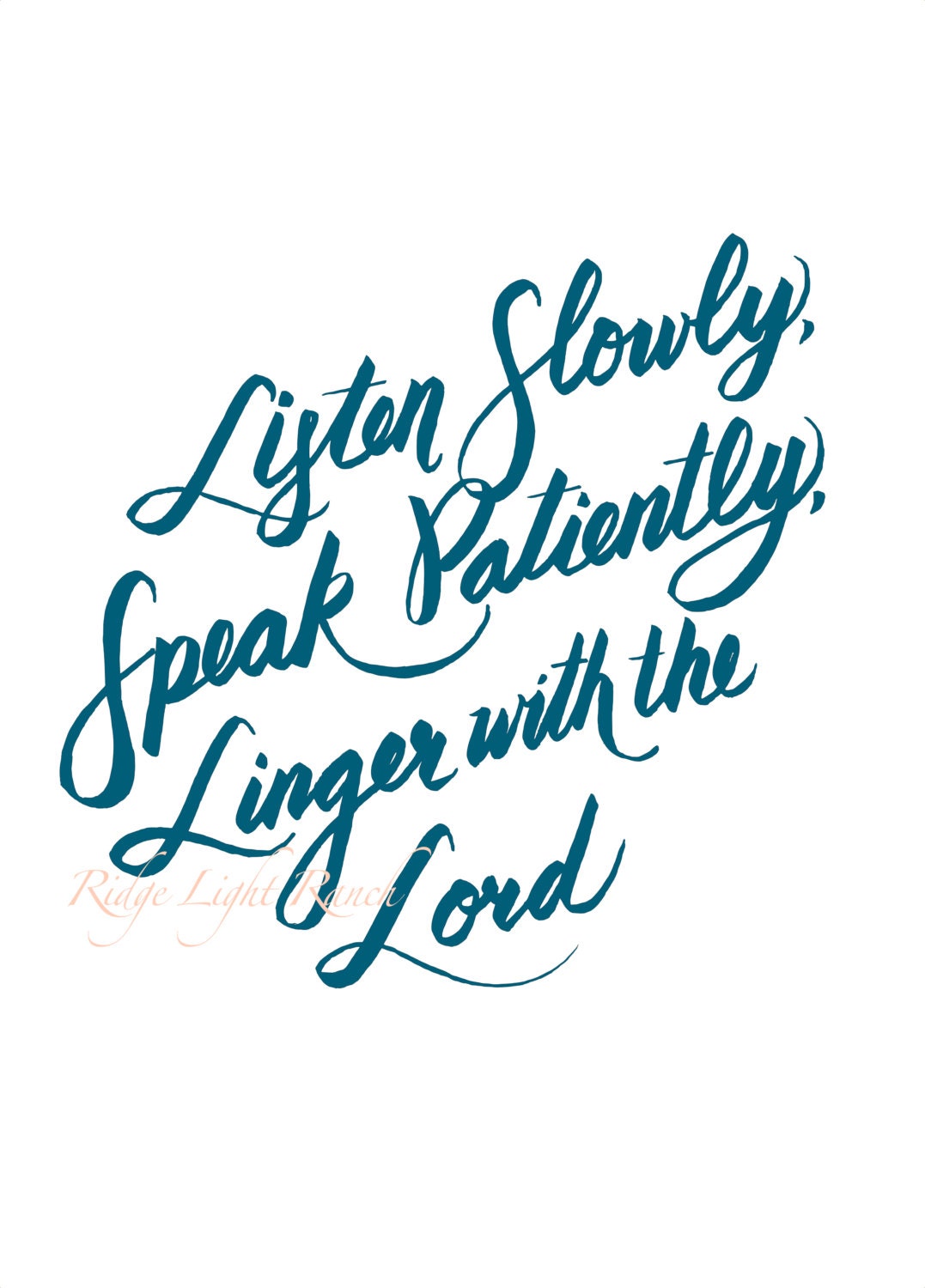 Listen Slowly Hand Lettered Digital Download - Etsy