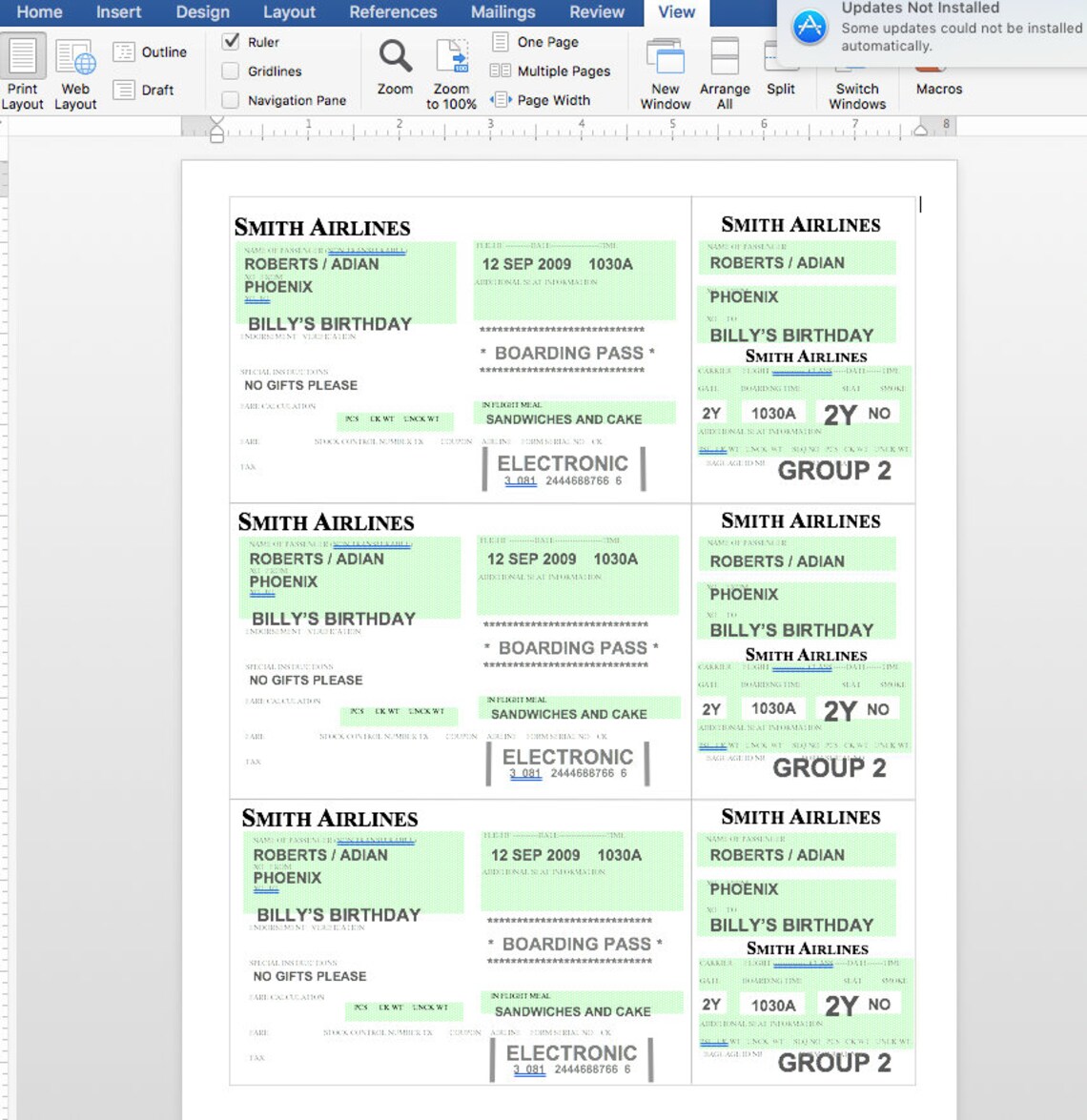 Airplane Party Invitation or Gift Card Editable Digital Download Also ...