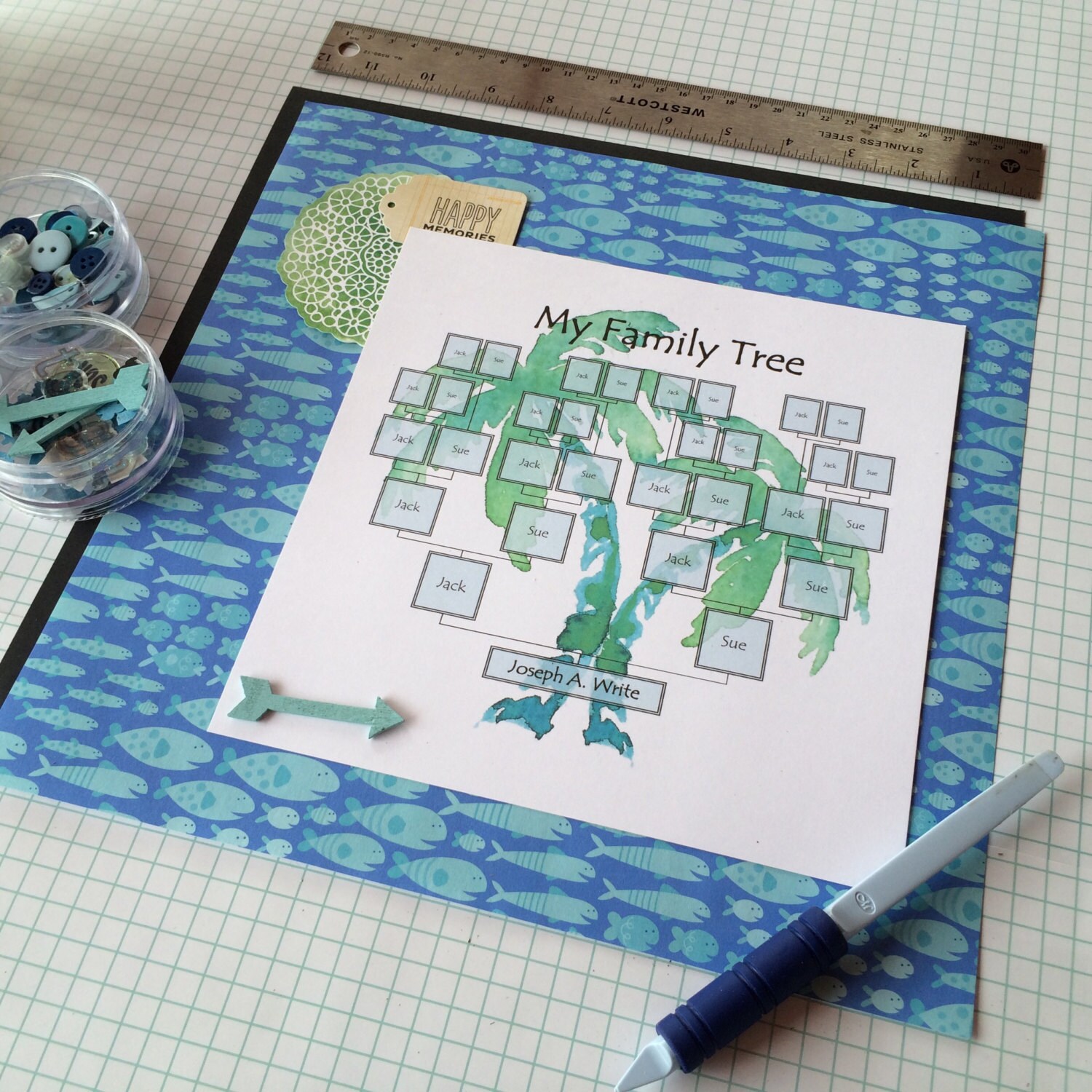 Family Tree- Digital Download Template- Palm Tree - Etsy