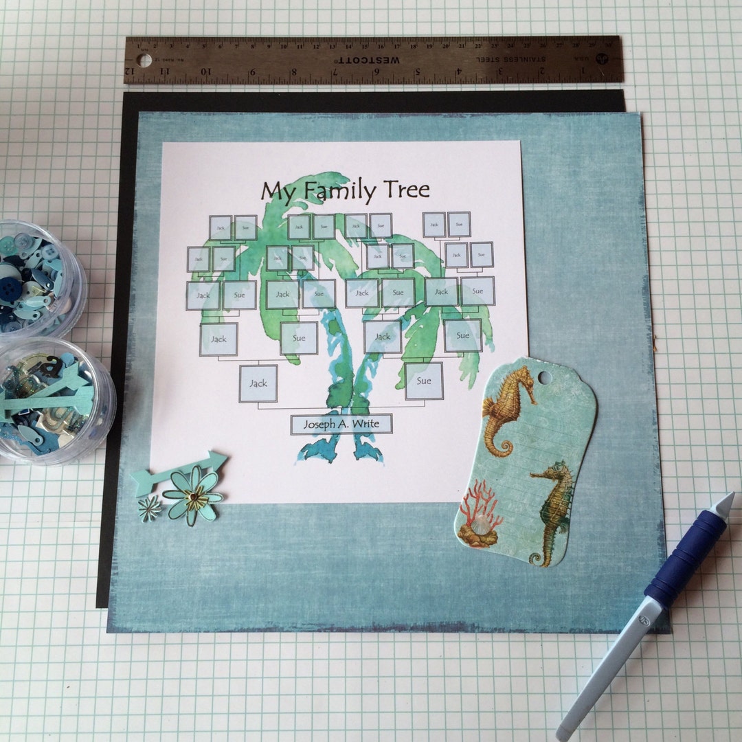 Family Tree- Digital Download Template- Palm Tree - Etsy