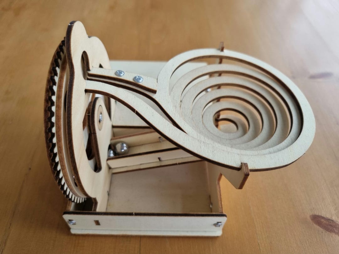 Educational Wooden Marble Run Battery Powered .STEM. Ball Bearing Maze ...