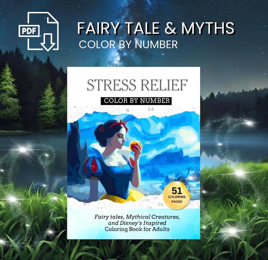 Fantasy Printable Color by Number / Stress Relief Coloring Book for ...