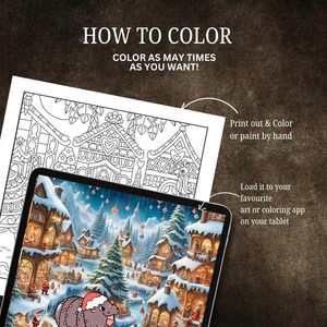 Stress Relief Coloring Pages Special moodeng in Christmas Theme in PDF ...