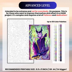 Color by Numbers for Adults Maleficent Villians/ Printable Paint by ...