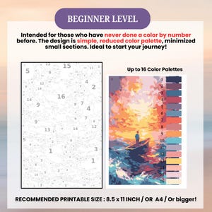 Color by Numbers for Adults Sunset Boat/ Printable Paint by Numbers ...
