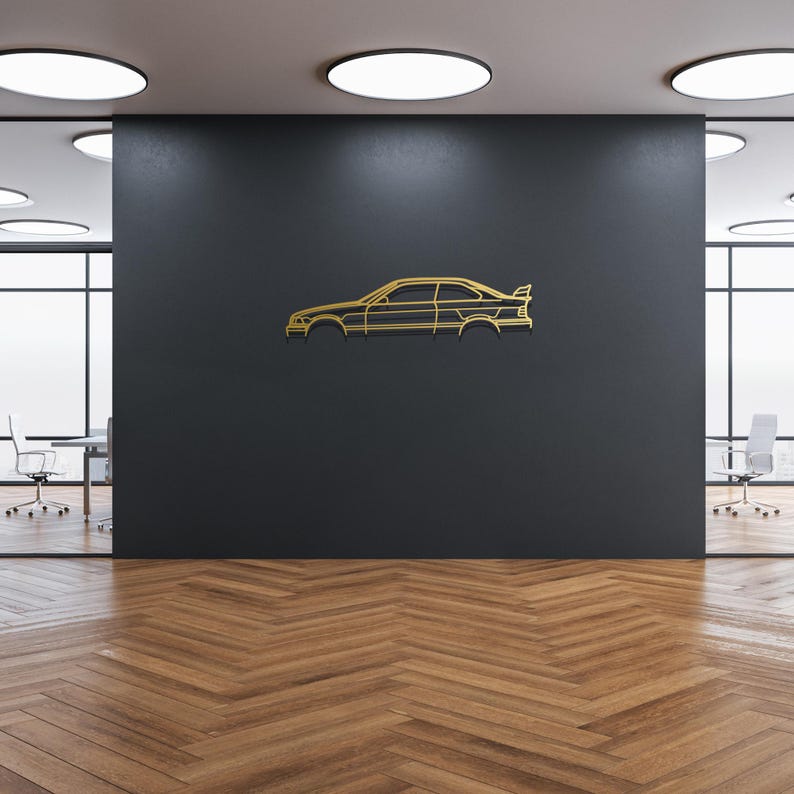Bmw E36 M3 Race Decals, Metal Car Wall Art, Car Garage Wall Decor, Man ...