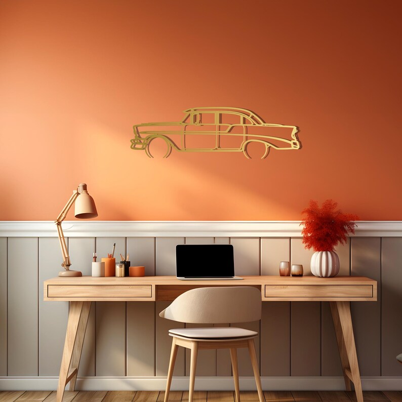 1956 Chevy Bel Air Metal Wall Art: Classic Car Garage Decor - Etsy
