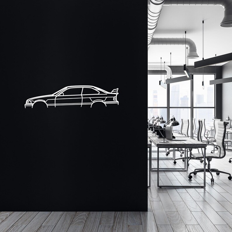 Bmw E36 M3 Race Decals, Metal Car Wall Art, Car Garage Wall Decor, Man ...