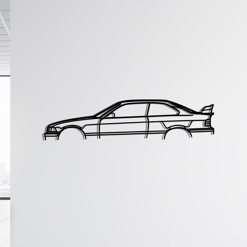 Bmw E36 M3 Race Decals, Metal Car Wall Art, Car Garage Wall Decor, Man ...