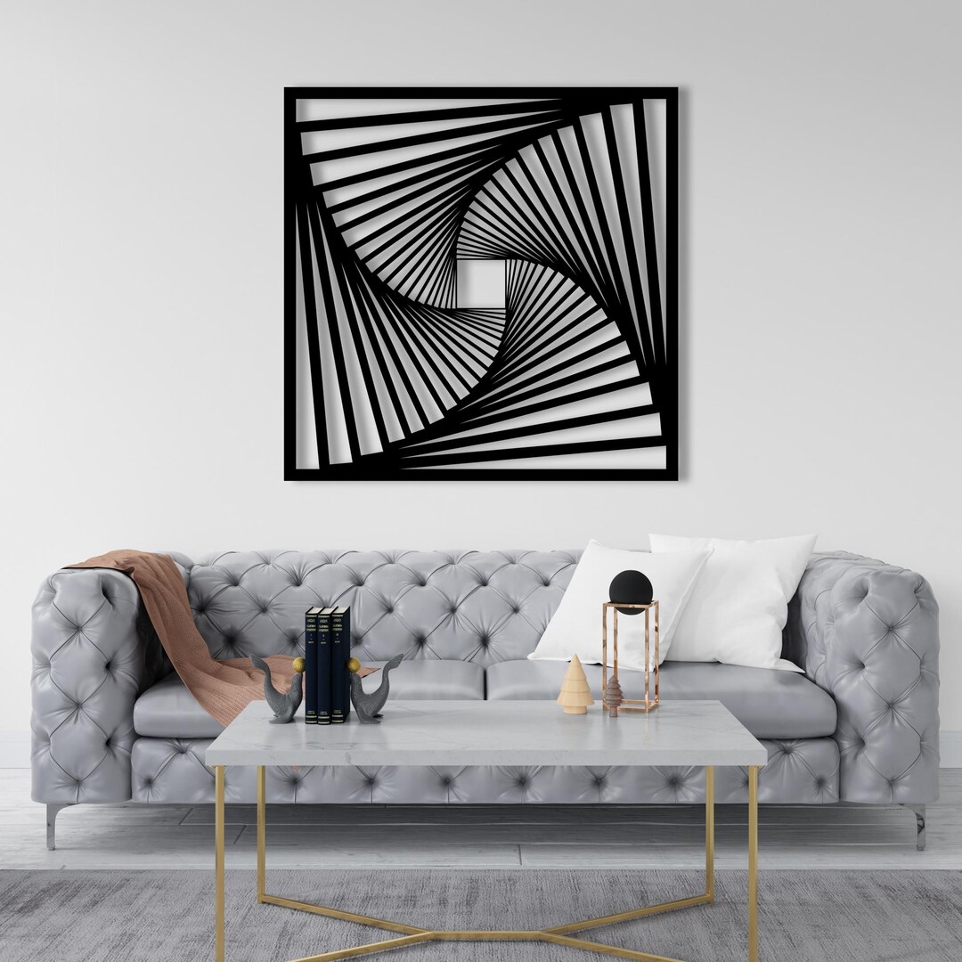 Helix Wall Decor | 3D Square Swirl Metal Wall Art | 3D Wall Art Metal ...